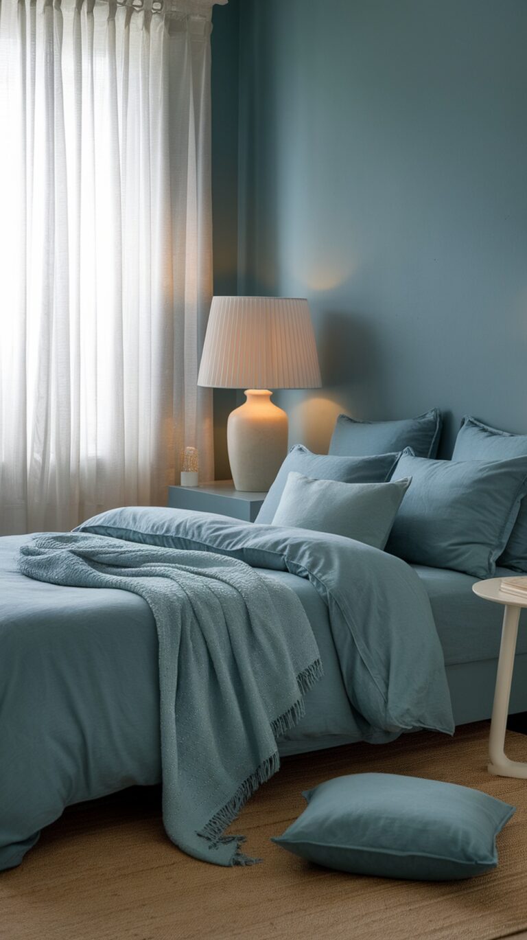 18 Beautiful Earthy Dusty Blue Bedroom Ideas for a Soothing Retreat