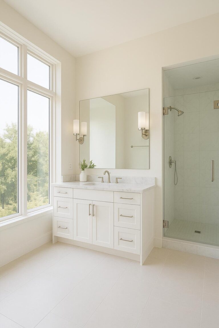 17 Gorgeous Bathrooms That Use Sherwin Williams Alabaster for a Spa ...