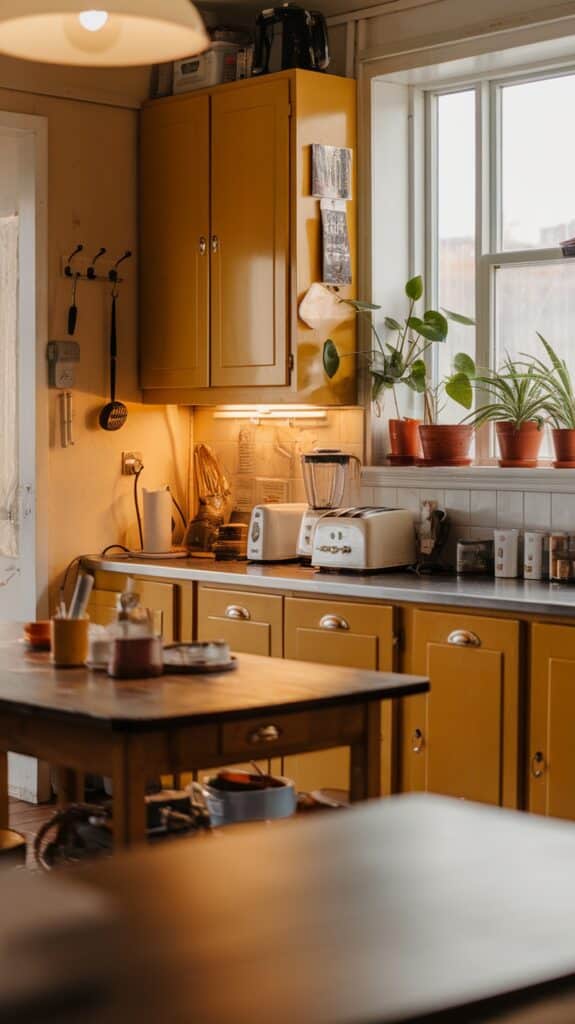 11 Vintage Mustard Yellow Kitchen Cabinets For A Timeless Feel