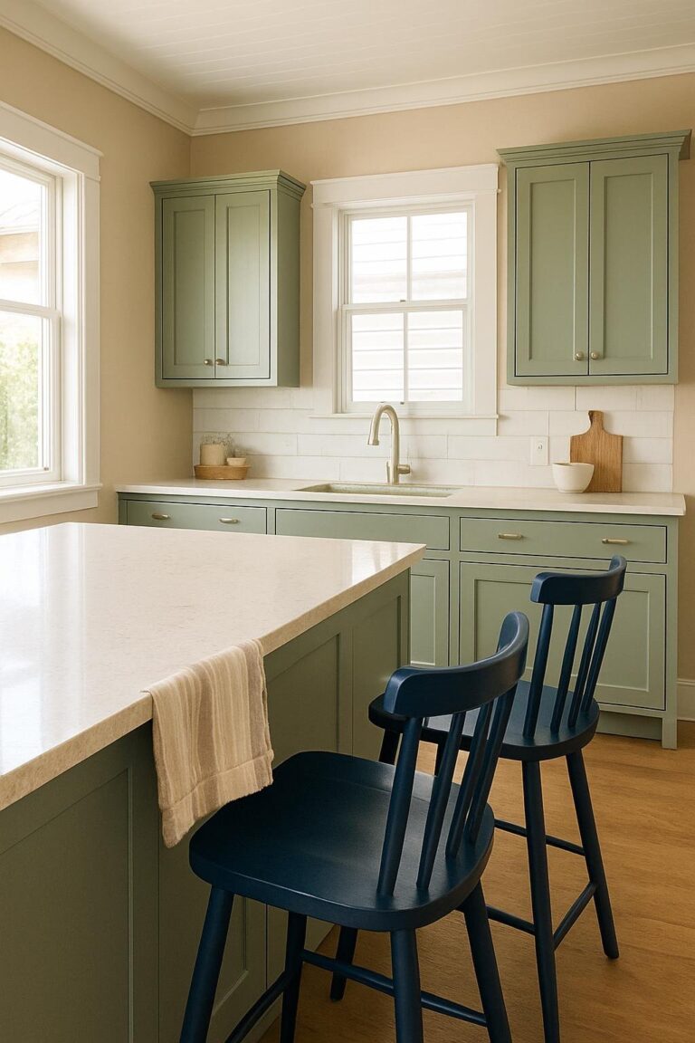 Evergreen Fog - 5 Kitchen Cabinets For A Fresh And Cozy Look