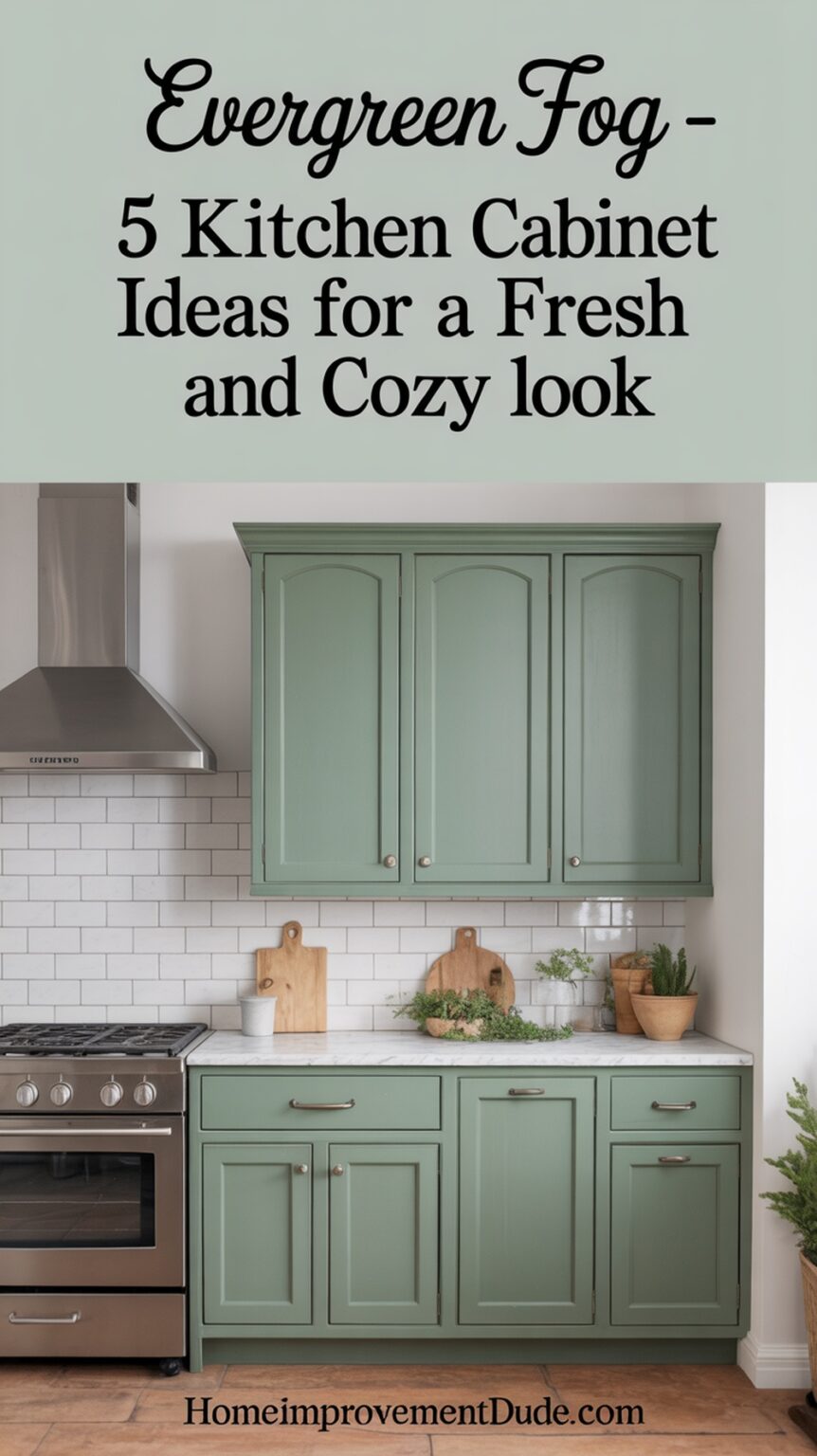 Evergreen Fog - 5 Kitchen Cabinets For A Fresh And Cozy Look