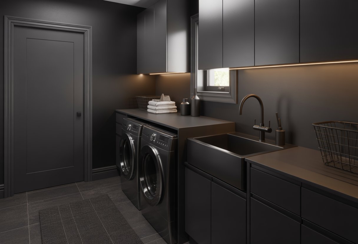15 Stunning Modern Black Laundry Room Ideas You’ll Love
