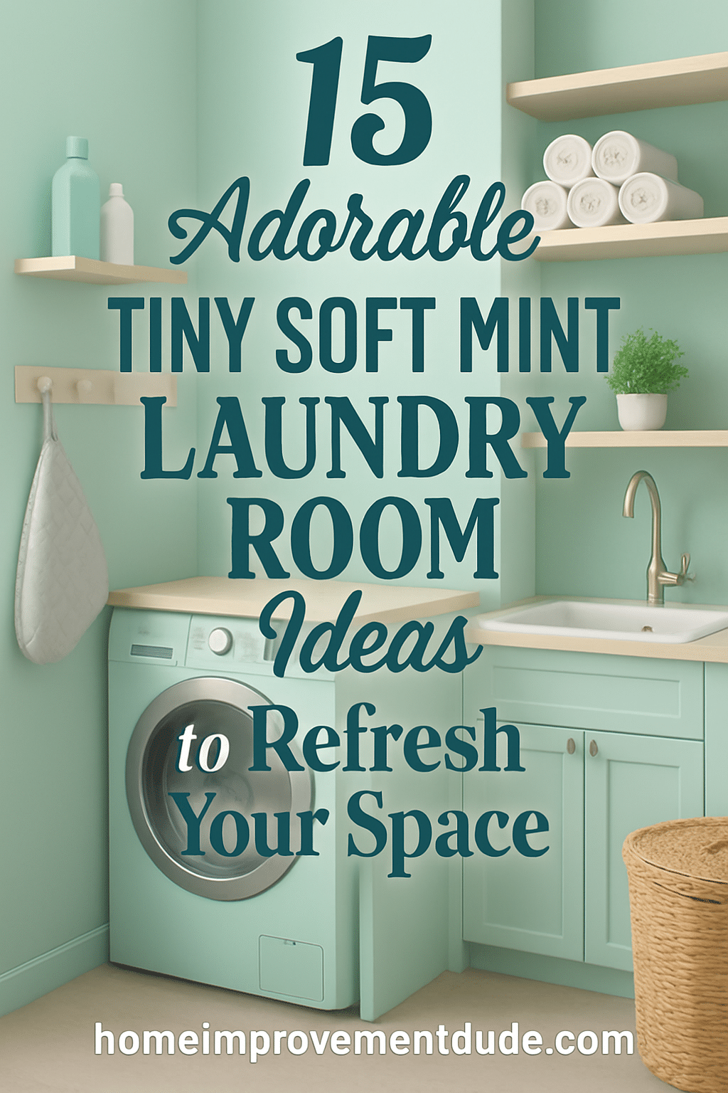 15 Adorable Tiny Soft Mint Laundry Room Ideas to Refresh Your Space