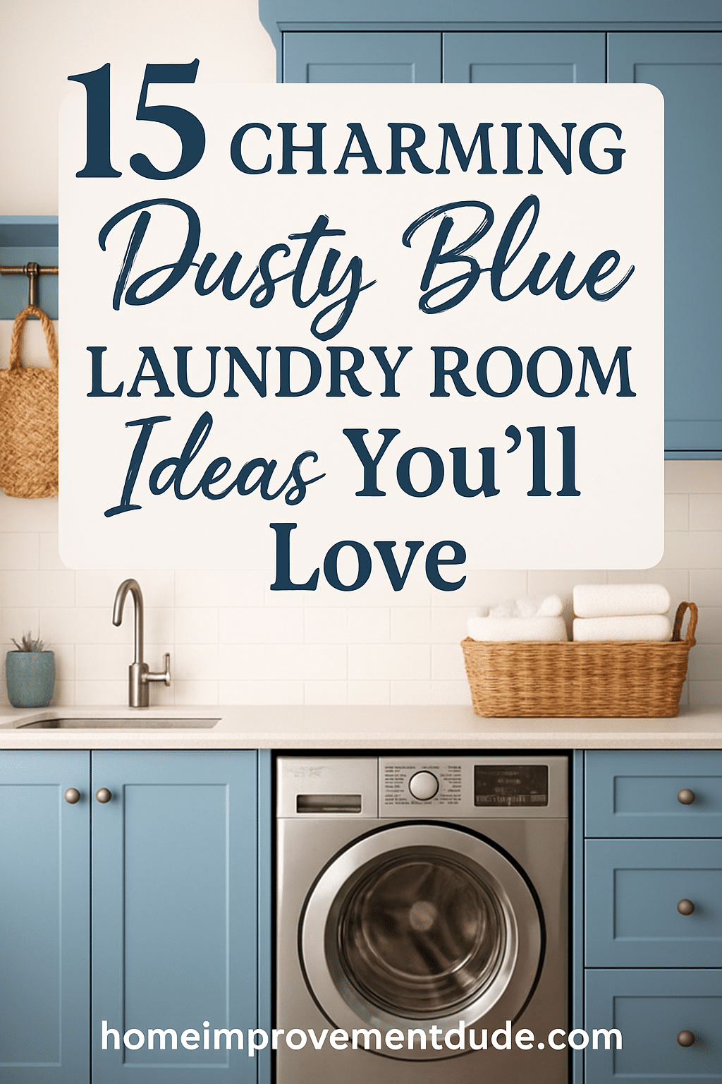 15 Charming Dusty Blue Laundry Room Ideas You’ll Love