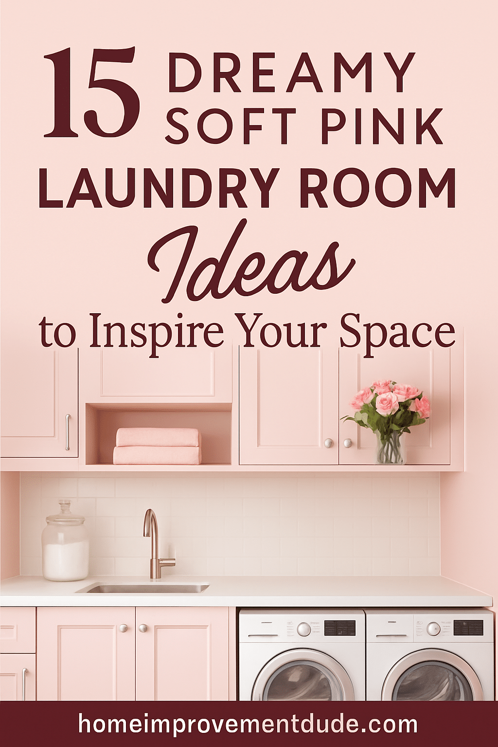 15 Dreamy Soft Pink Laundry Room Ideas to Inspire Your Space