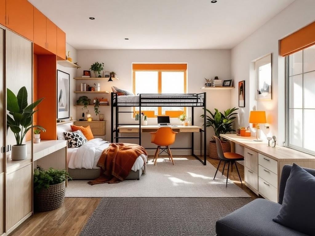 14 Contemporary Orange Dorm Room Ideas